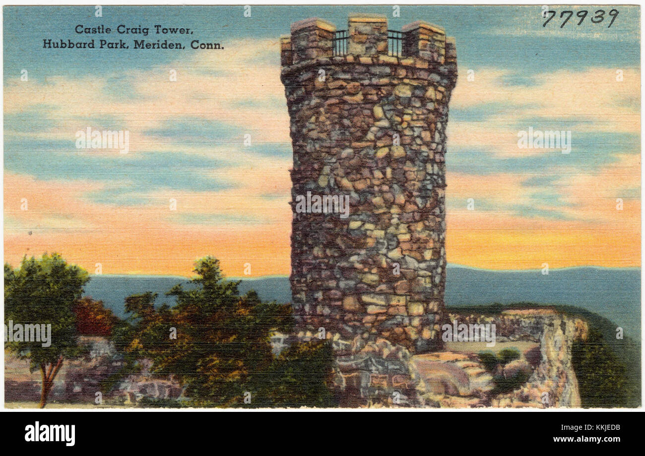 Castle Craig Tower, located in Hubbard Park in Meriden, Connecticut, is ...