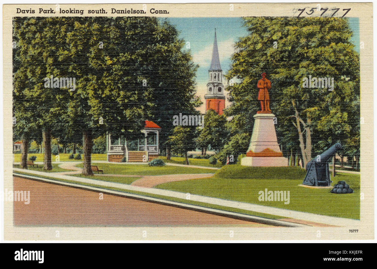 This image captures Davis Park in Danielson, Connecticut, looking south ...