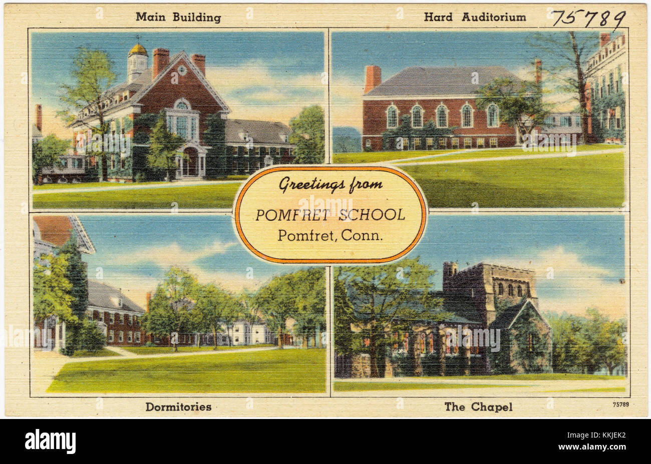 Greetings from Pomfret School, Pomfret, Conn (75789 Stock Photo - Alamy
