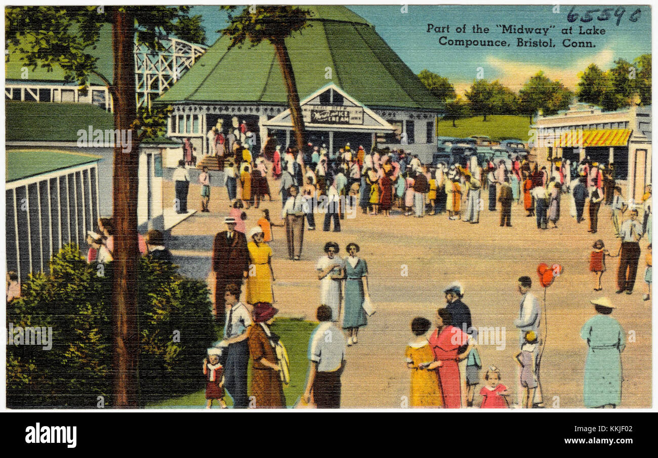 This image shows part of the Midway at Lake Compounce amusement park in ...