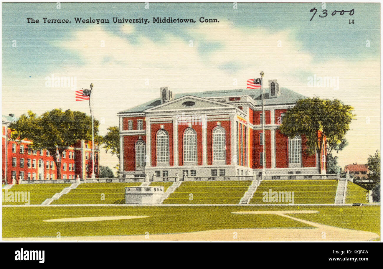 The terrace at Wesleyan University in Middletown, Connecticut, offers a ...