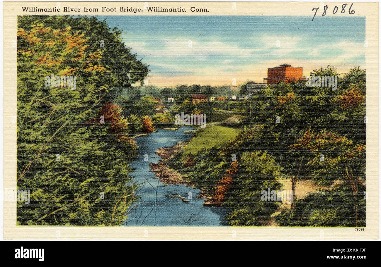 A scenic view of the Willimantic River from a footbridge in Willimantic ...