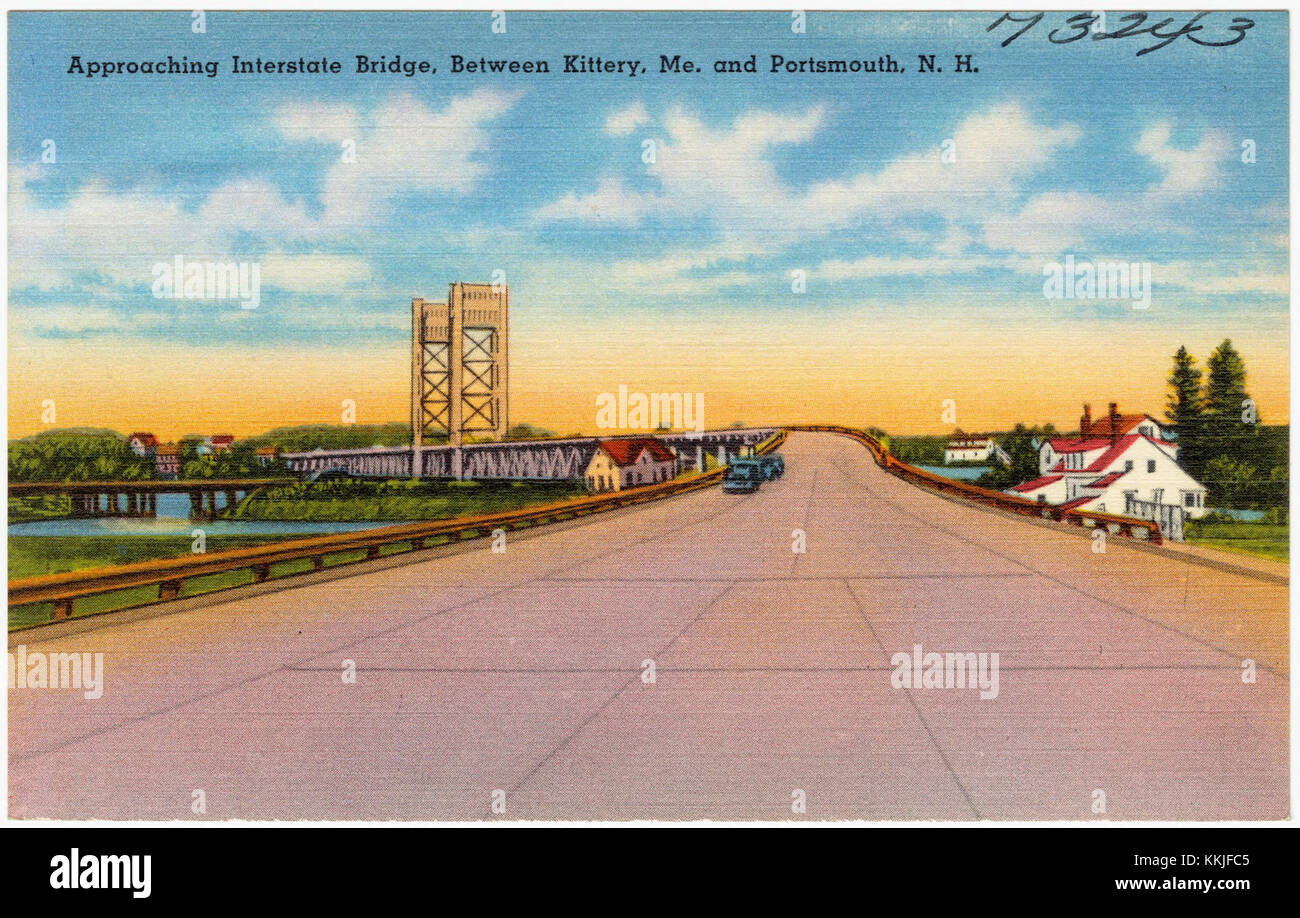 A photograph capturing the view of the Interstate Bridge connecting ...