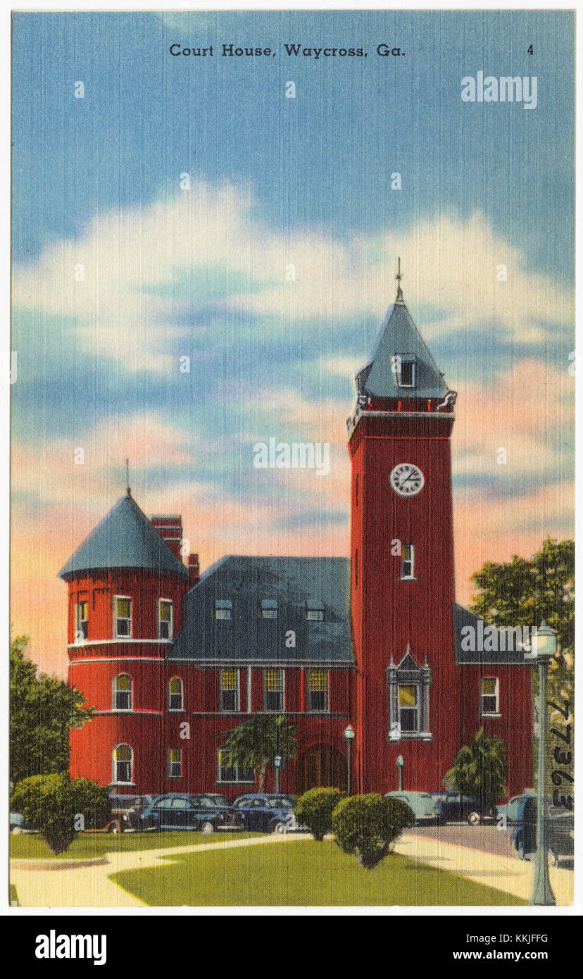 This image shows the historic courthouse in Waycross, Georgia. The ...