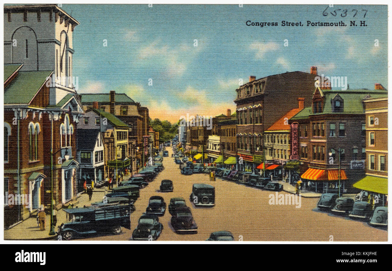 Photograph of Congress Street in Portsmouth, New Hampshire, capturing ...