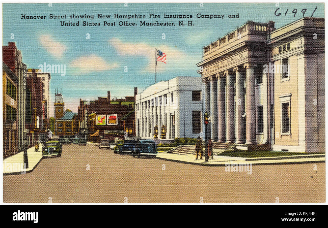 This historical photograph depicts Hanover Street in Manchester, New ...