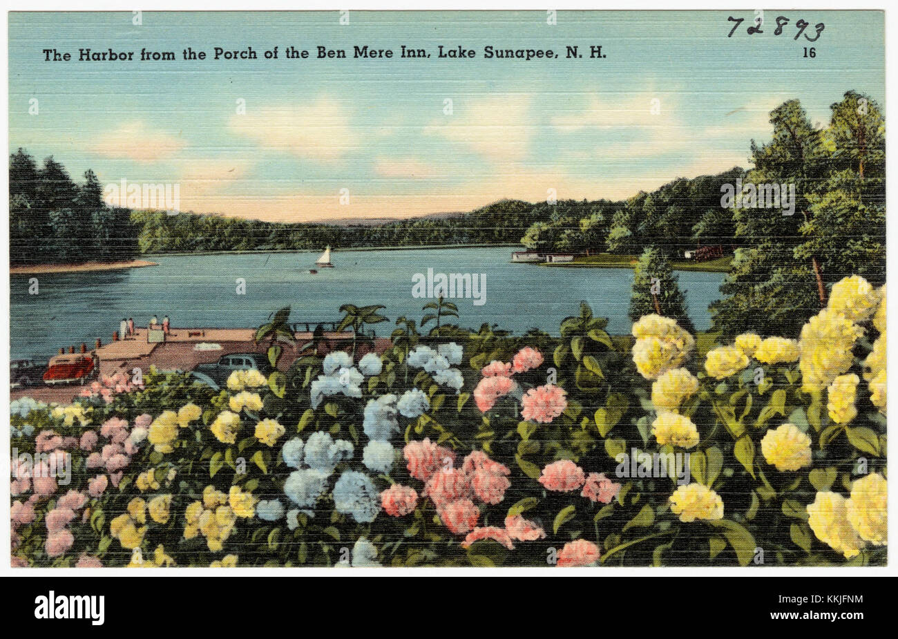 This image shows the view of the harbor from the porch of the Ben Mere ...