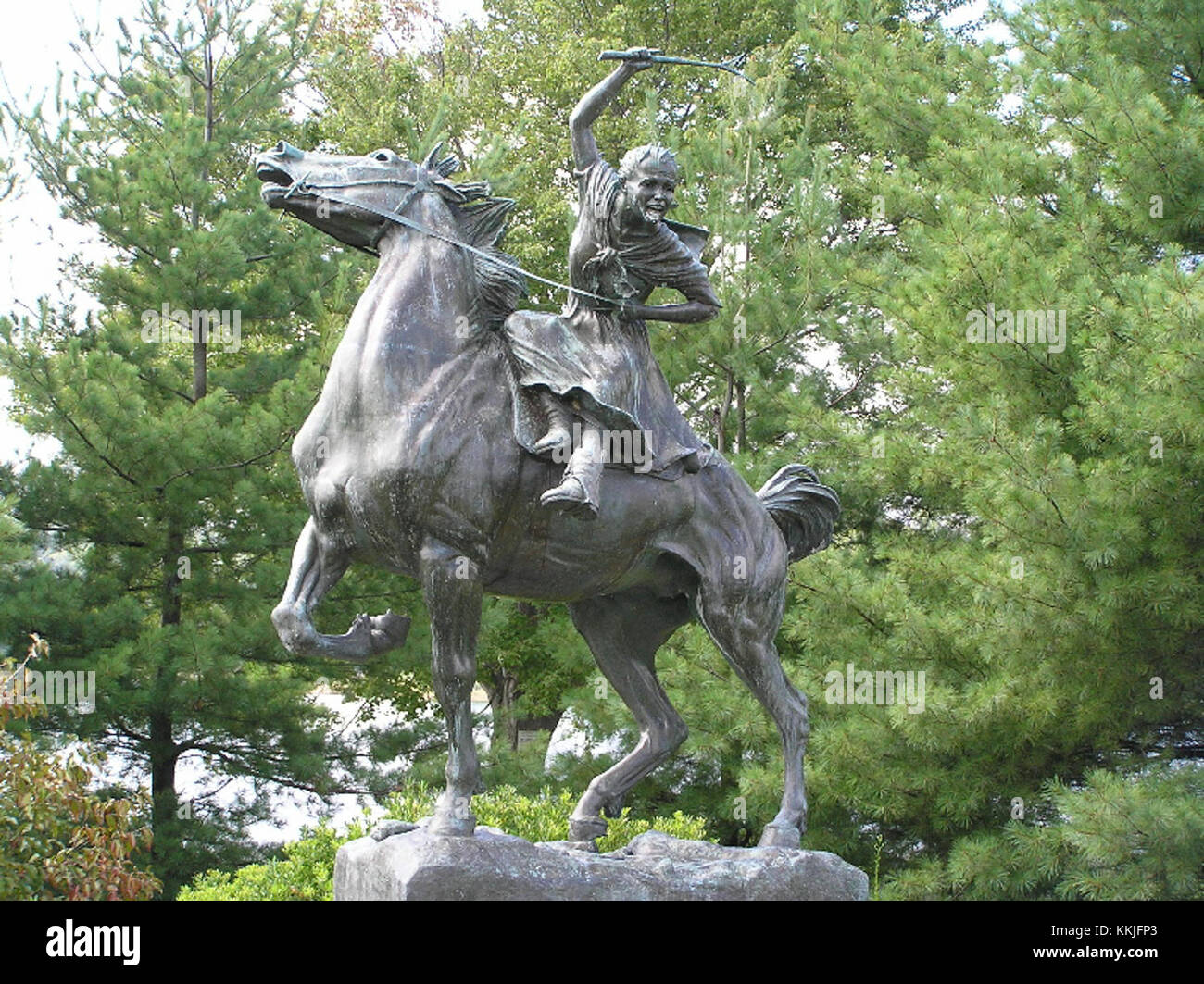 This image showcases the Ludington statue, a prominent landmark ...