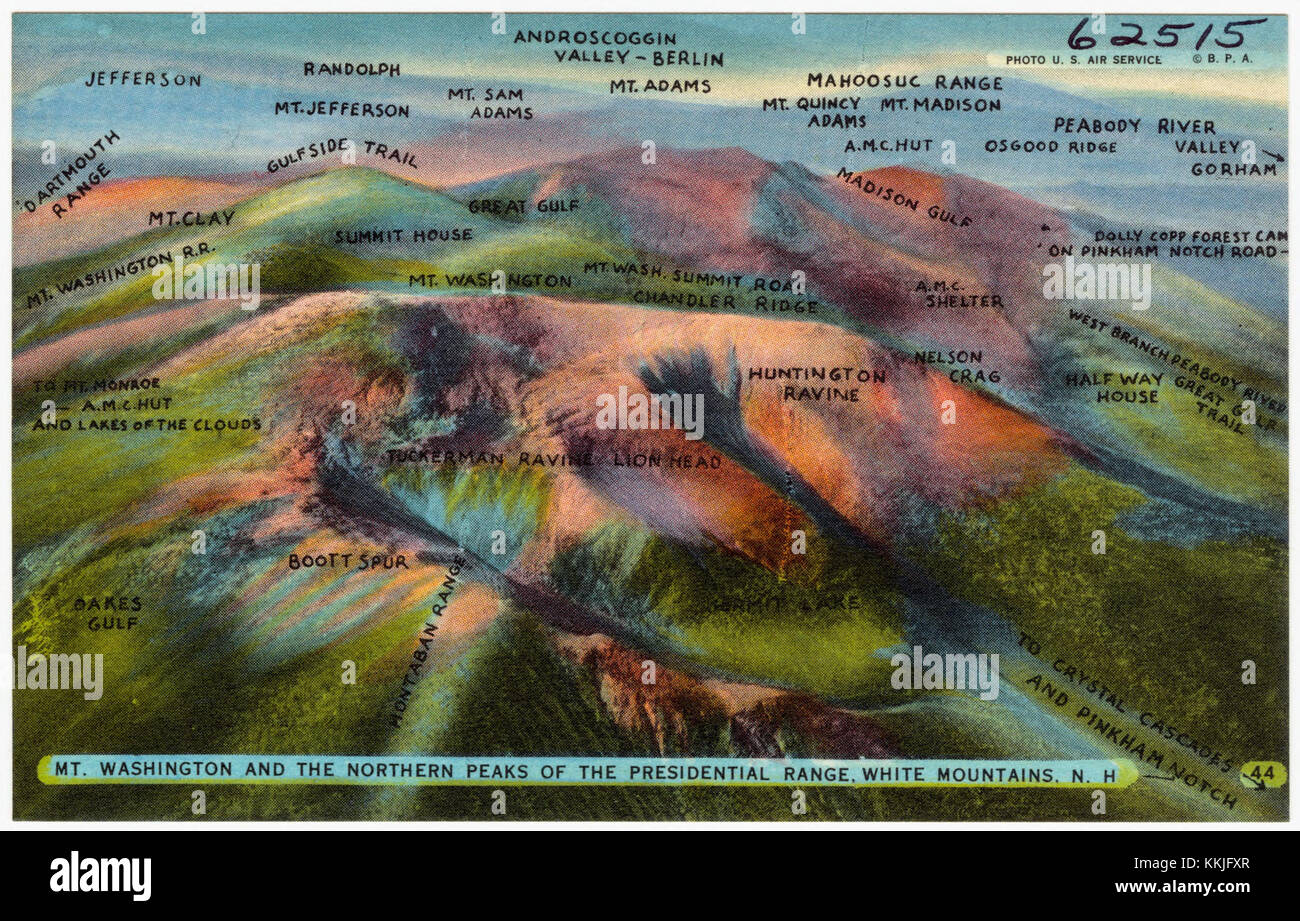 This image depicts Mount Washington and the surrounding Northern Peaks ...