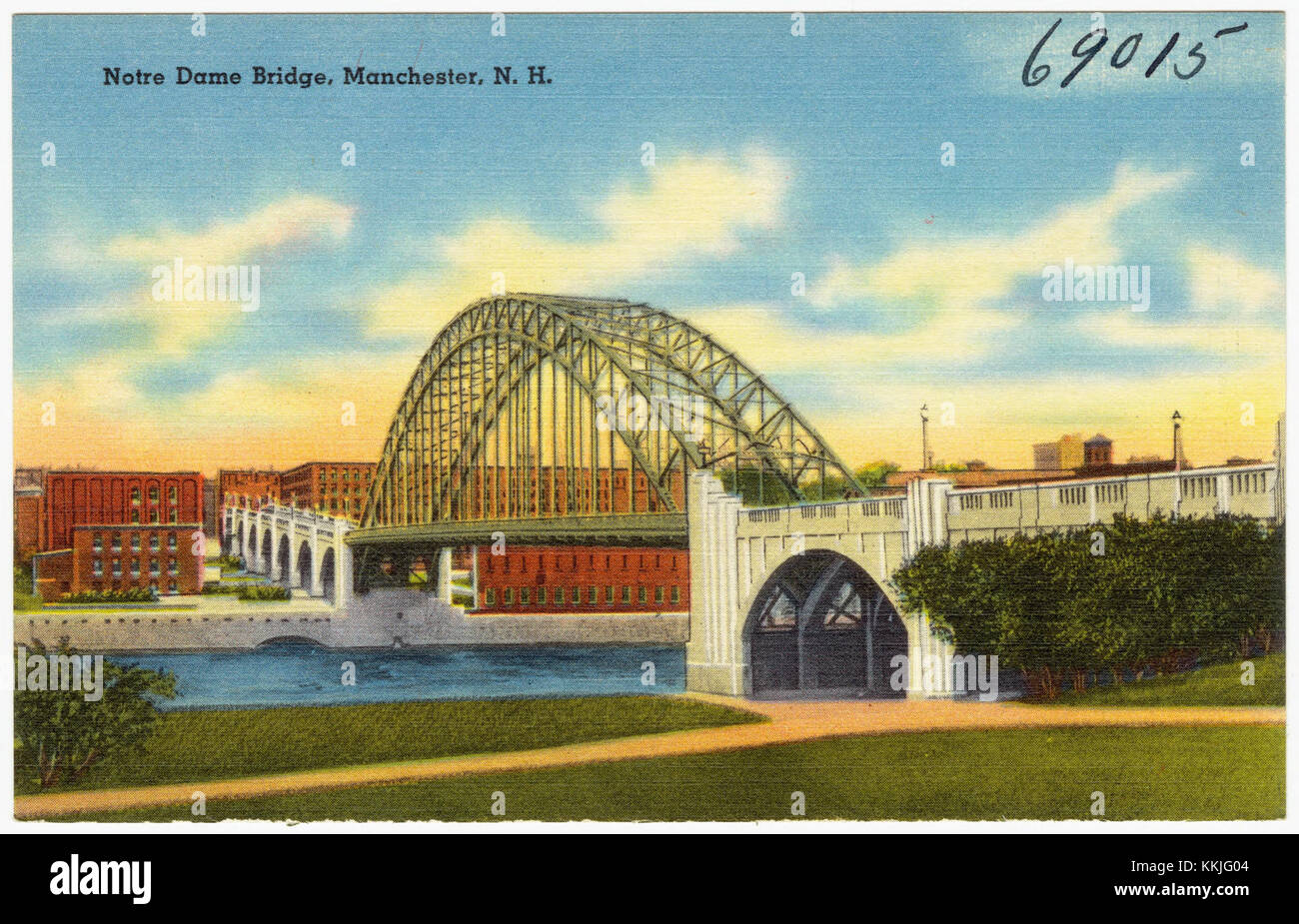 The Notre Dame Bridge, located in Manchester, New Hampshire, is an ...