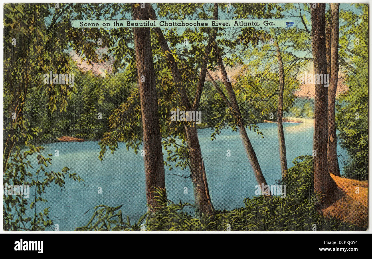 This image captures a scenic view of the Chattahoochee River in Atlanta ...