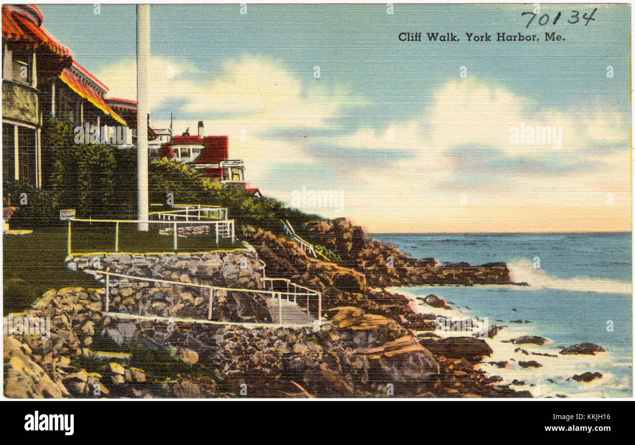 Cliff Walk in York Harbor, Maine, is a scenic walking trail offering ...