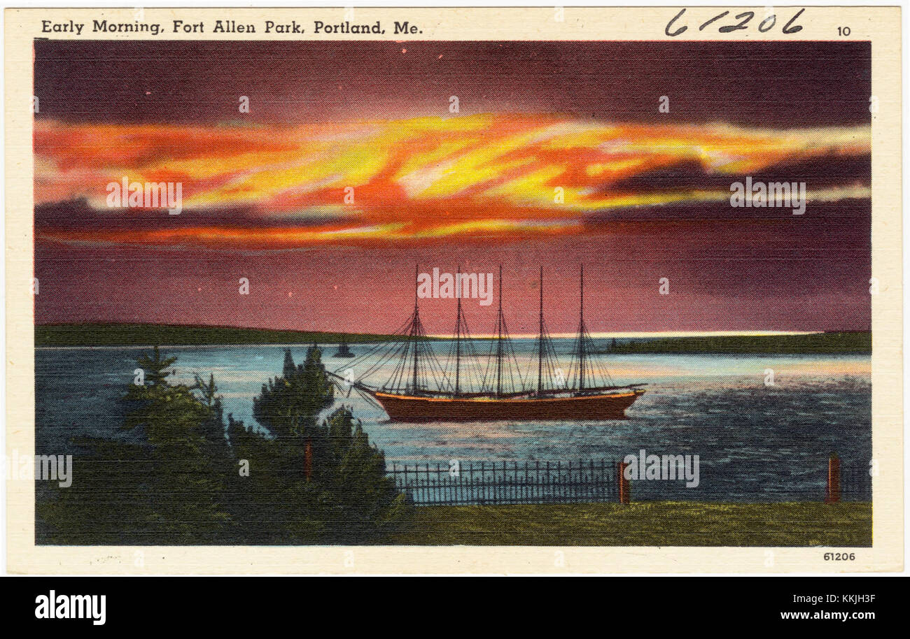 Fort Allen Park in Portland, Maine, captured during the early morning ...