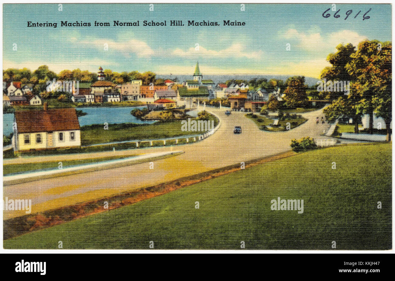 This photo captures the view of Machias, Maine, from Normal School Hill ...
