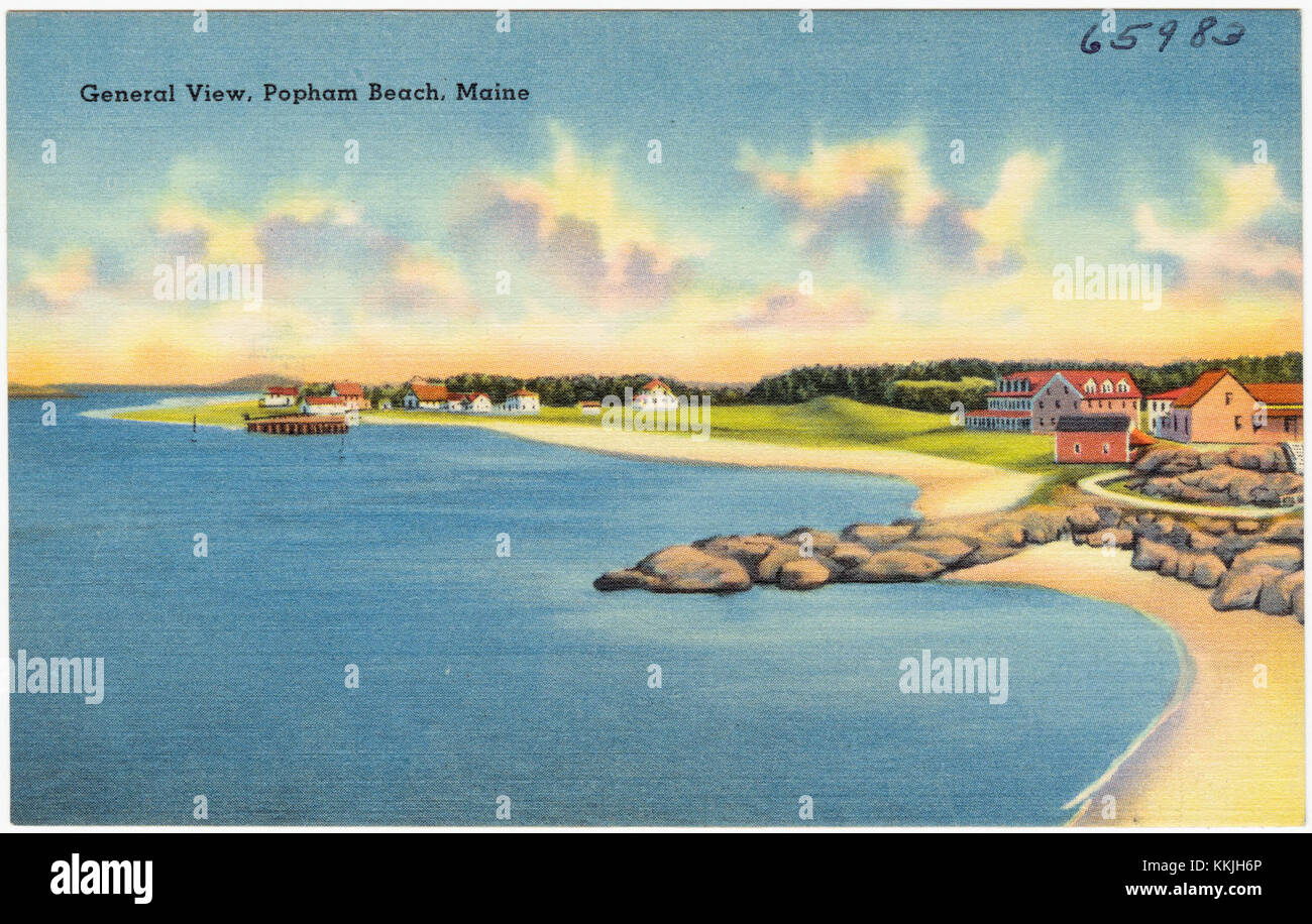 The general view of Popham Beach, Maine, captures a scenic and ...