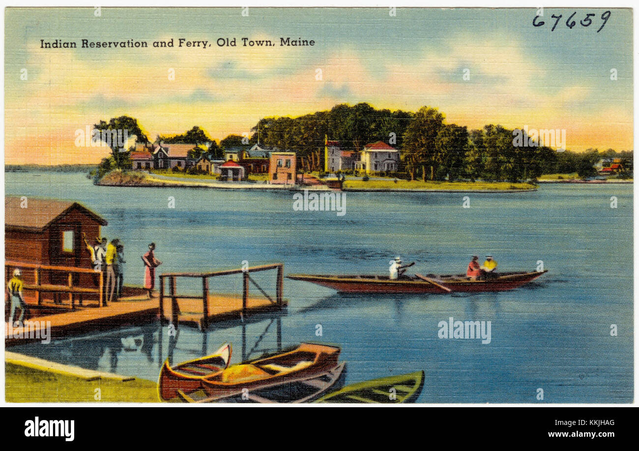 This photograph shows an Indian reservation and ferry in Old Town ...
