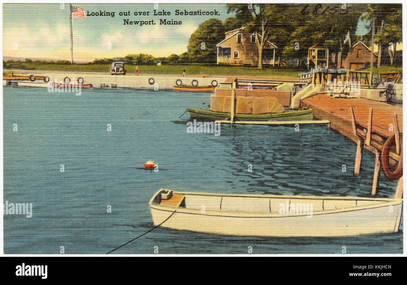 This image shows a scenic view overlooking Lake Sebasticook in Newport ...