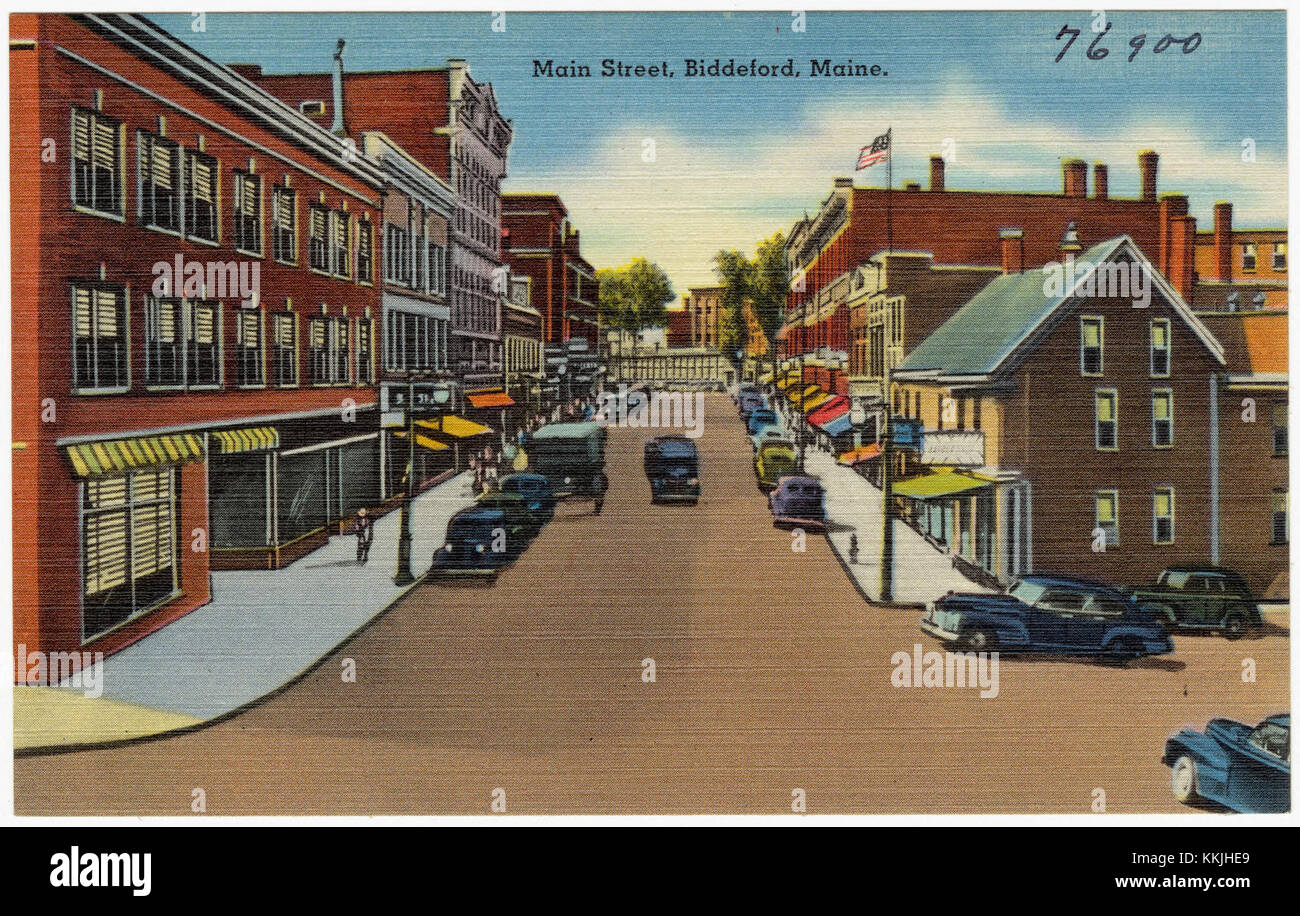 Maine Street in Biddeford, Maine, is a historic street known for its ...