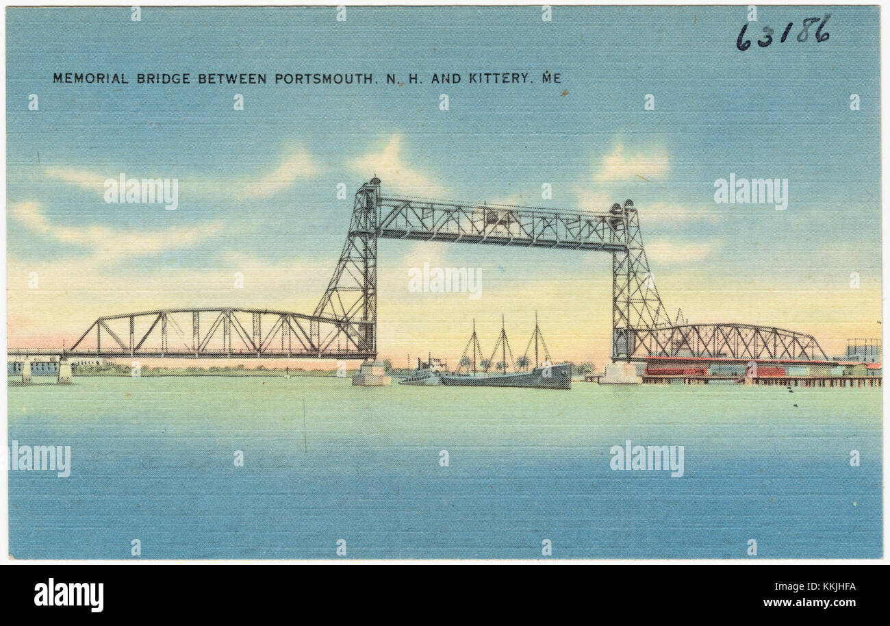 An image of the Memorial Bridge connecting Portsmouth, New Hampshire ...