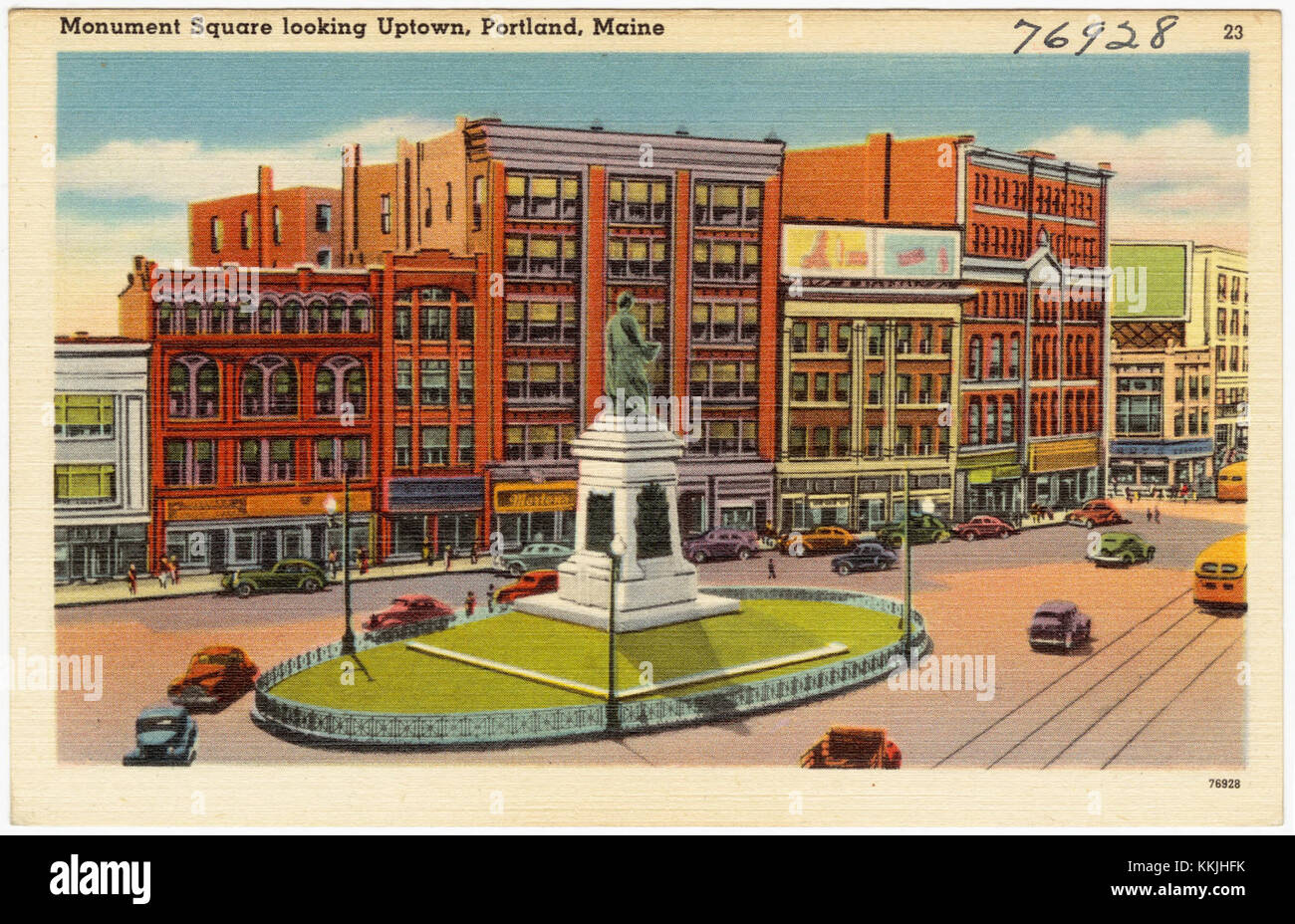 Monument Square in Portland, Maine, is a historic city square known for ...