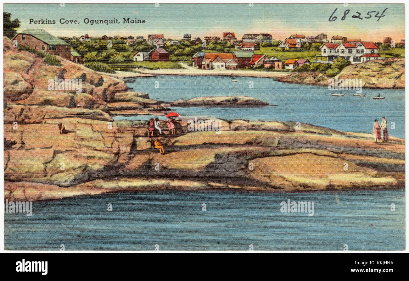 The image captures the scenic beauty of Perkins Cove in Ogunquit, Maine ...