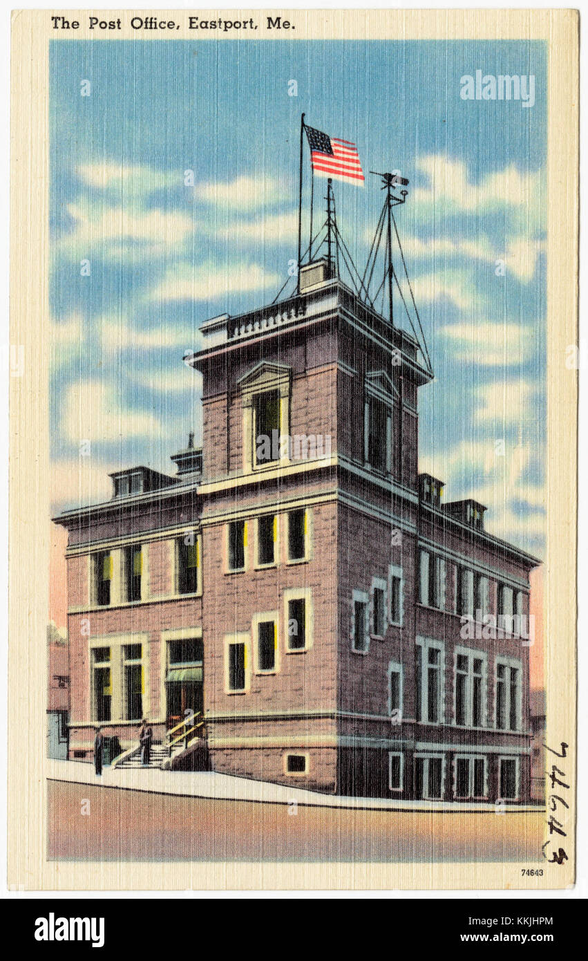 The image titled 'The post office, Eastport, Me (74643)' depicts the ...