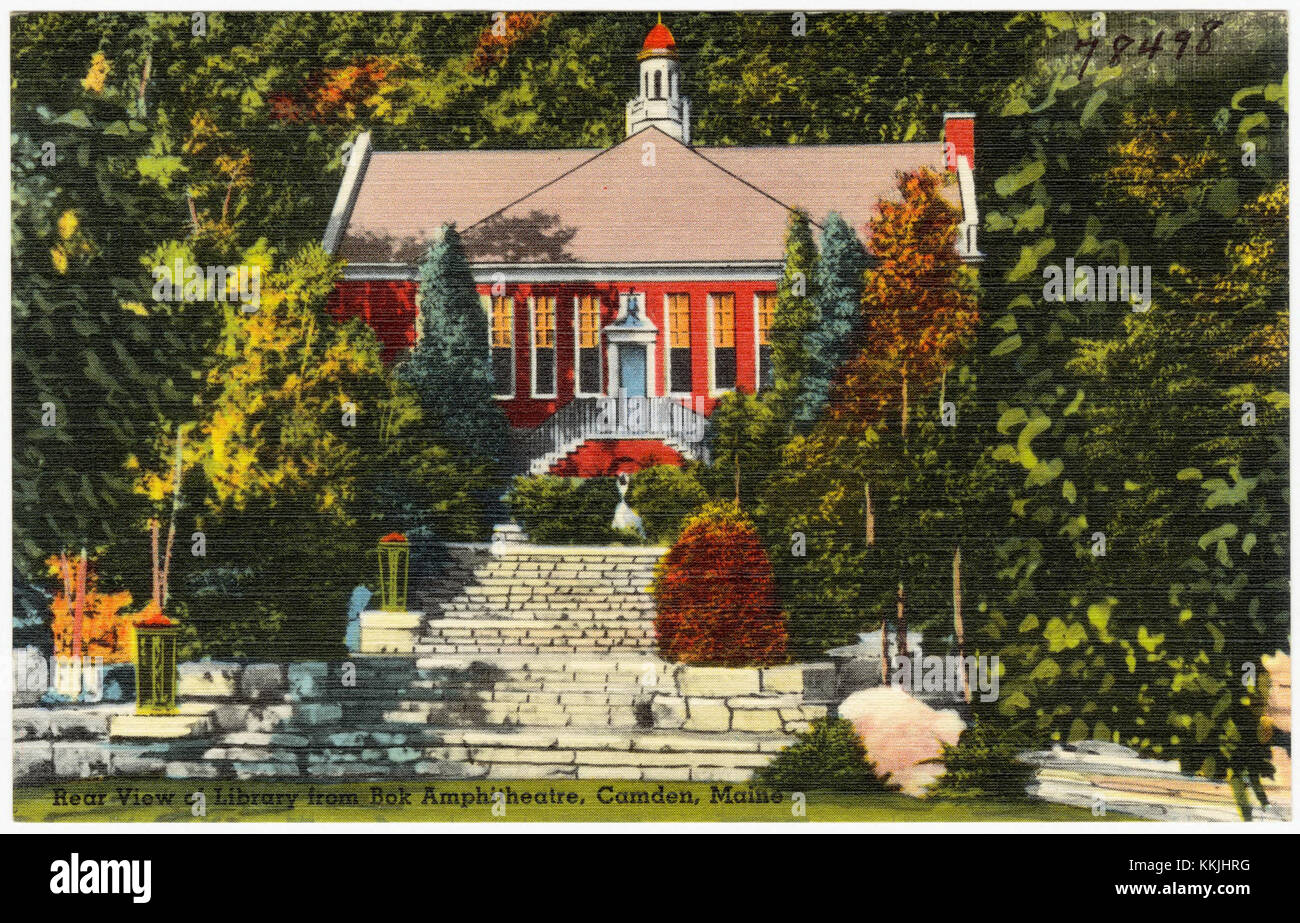 A rear view of a library located near the Bok Amphitheatre in Camden ...