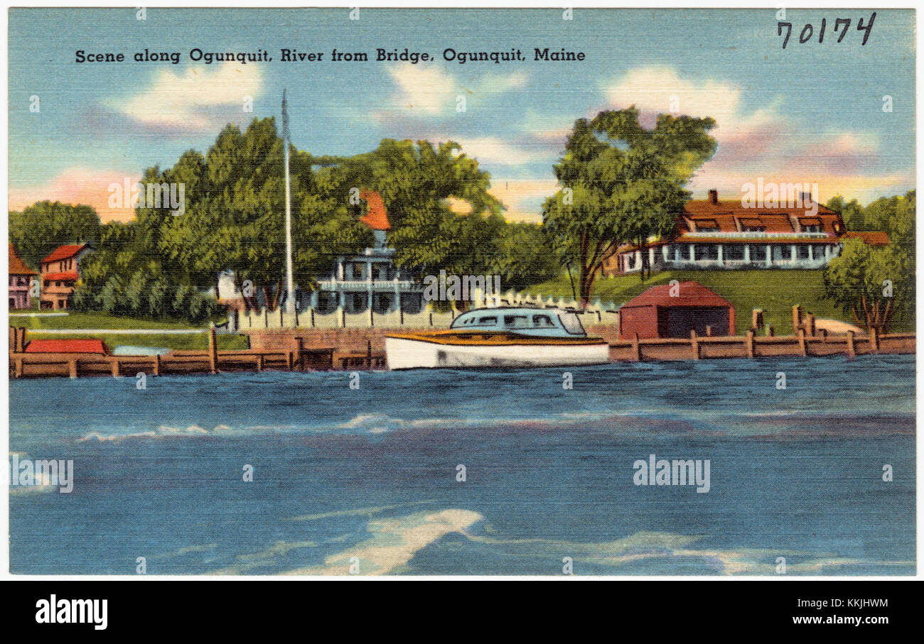 A scenic view of the Ogunquit River from a bridge in Ogunquit, Maine ...