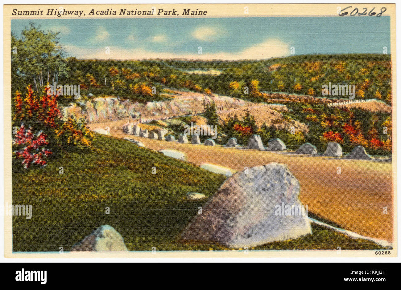 A scenic view along Summit Highway in Acadia National Park, Maine ...