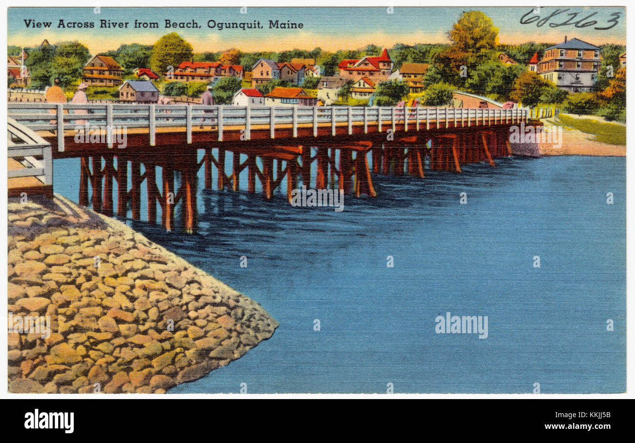 The view across the river from the beach in Ogunquit, Maine, offers a ...
