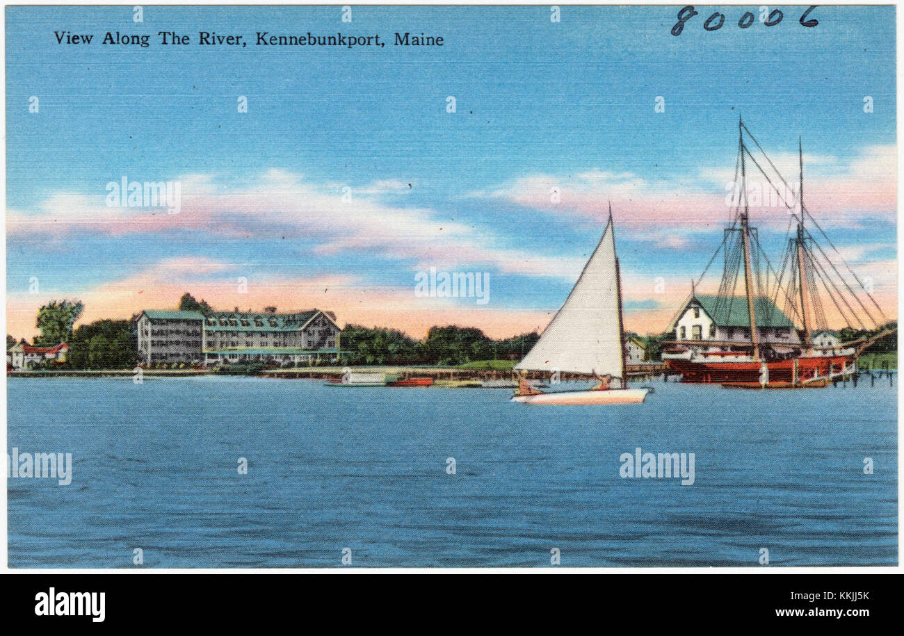 This image captures a scenic view along the river in Kennebunkport ...