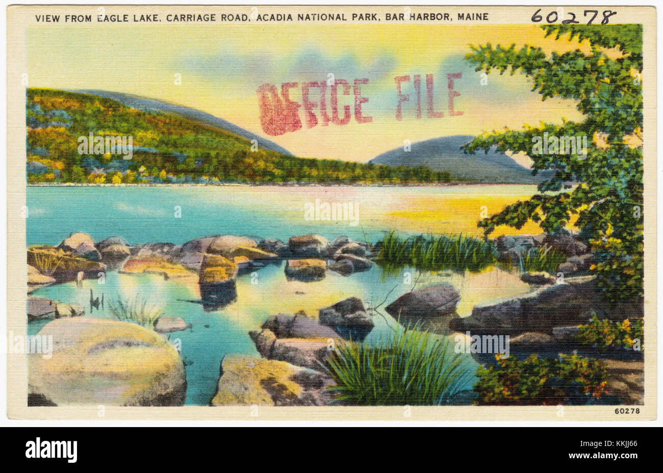 A scenic view from Eagle Lake along Carriage Road in Acadia National ...