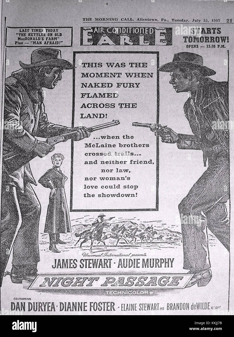 The 1957 Earle Theater newspaper ad promotes the movie screenings at ...