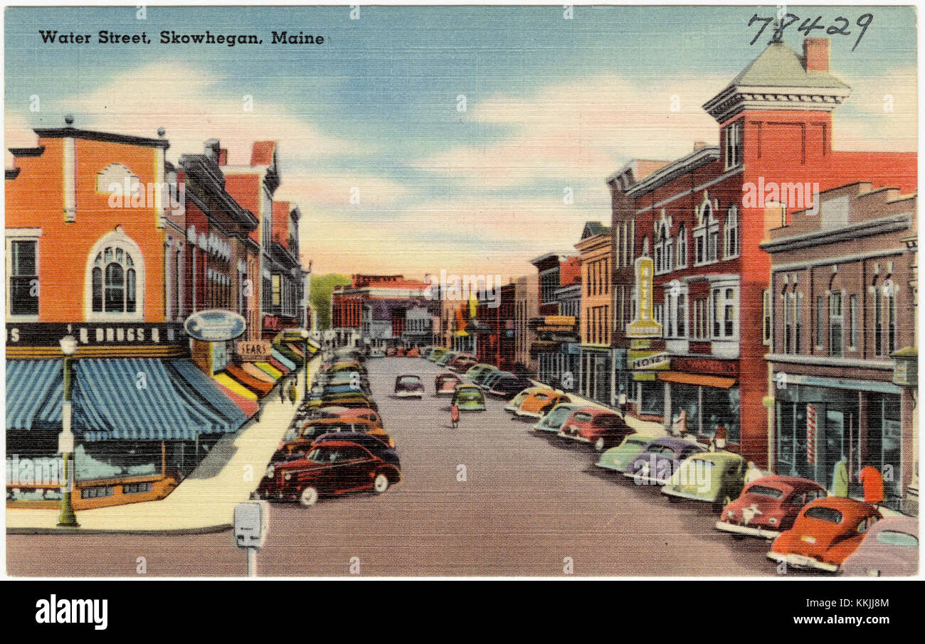Water Street in Skowhegan, Maine, is a prominent road in the town ...