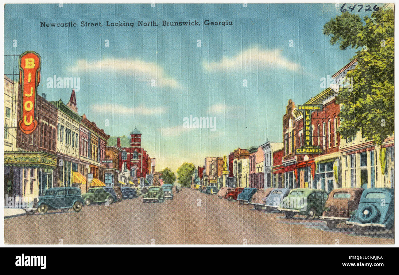 Photograph of Newcastle Street in Brunswick, Georgia, looking north ...
