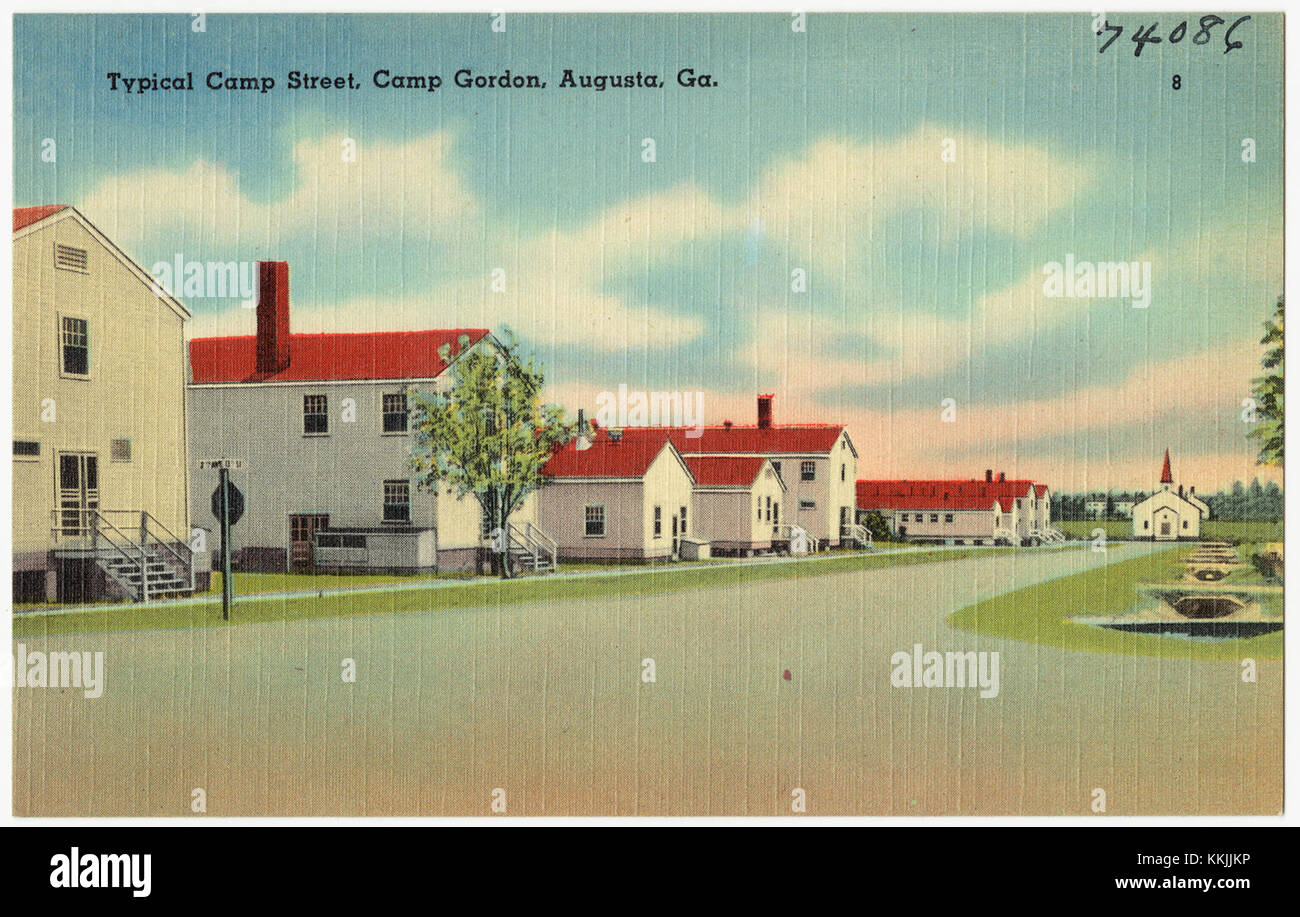 This image shows a typical street in Camp Gordon, Augusta, Georgia ...