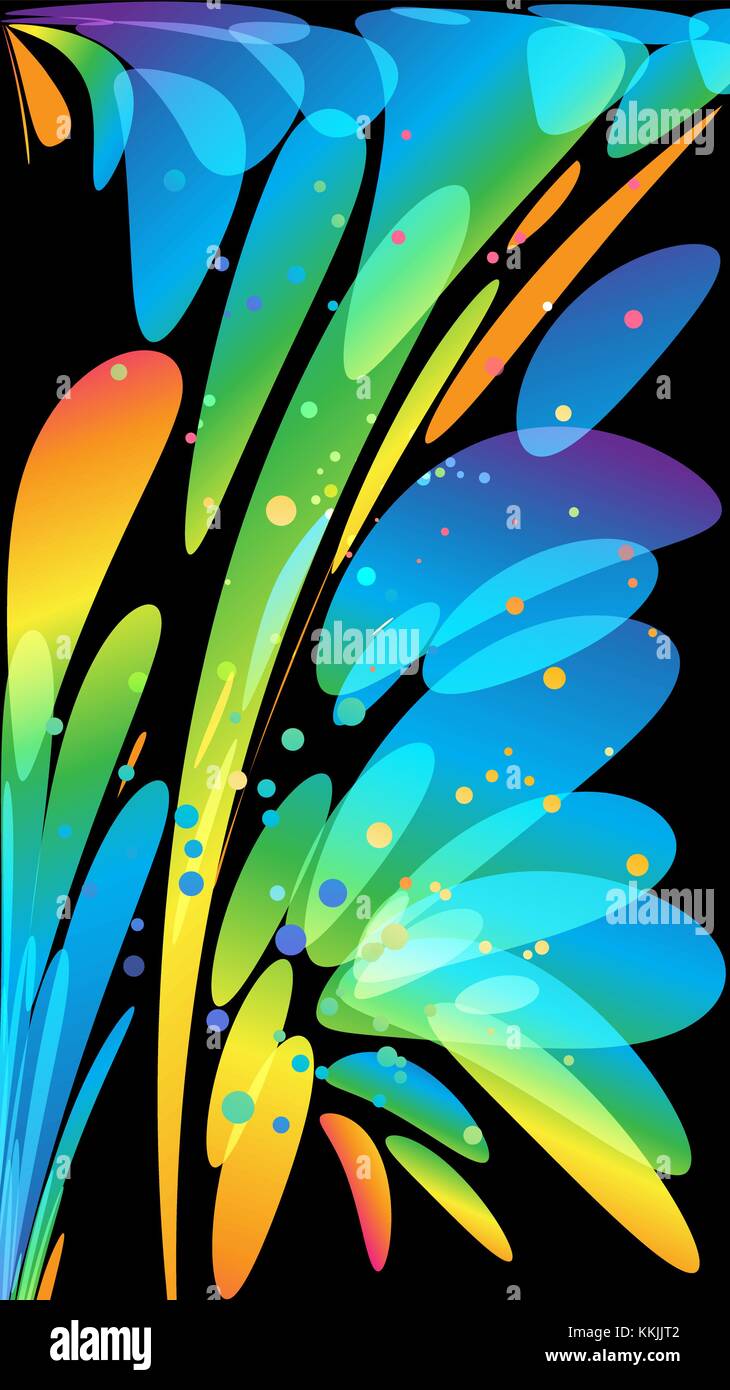 Colorful abstract elements on black Stock Vector Image & Art - Alamy