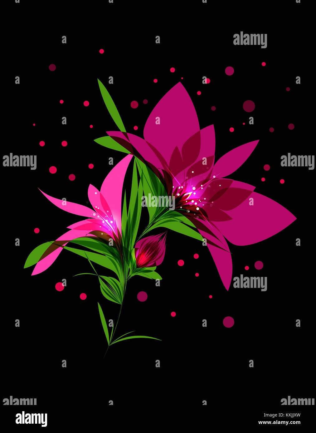 Beautiful dark pink flower Stock Vector Images - Alamy