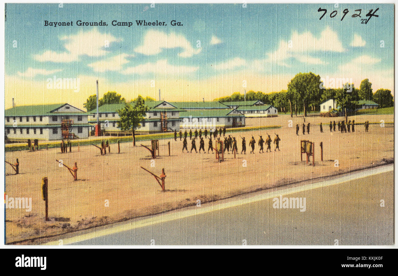 An image of the bayonet grounds at Camp Wheeler, Georgia, showing the ...