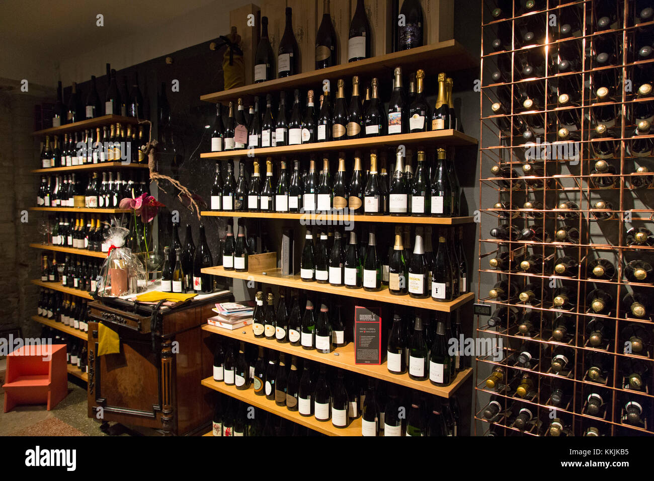 Champage on sale at Modernists in Riga, Latvia. Modernists is a concept ...