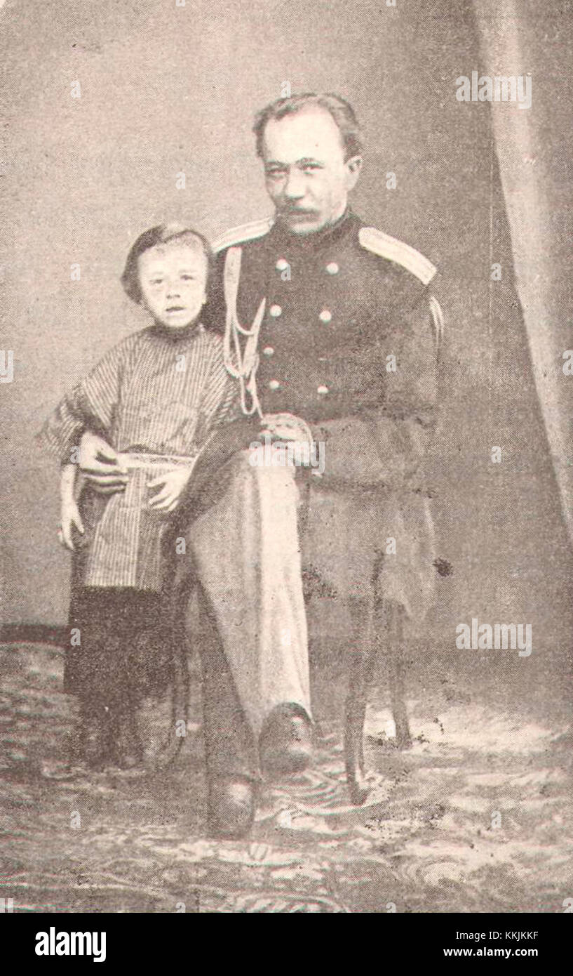 This photograph features Andrei Krasnov in early childhood, with his ...