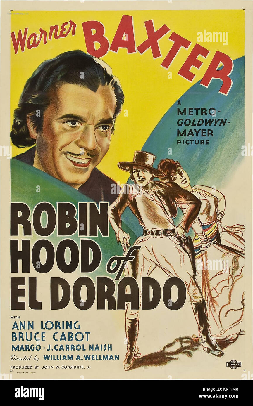 Film poster for 'The Robin Hood of El Dorado', a western adventure film ...