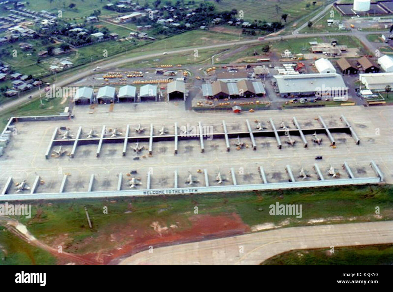Korat Royal Thai Air Force Base (RTAFB) features F-4 revetments, which ...