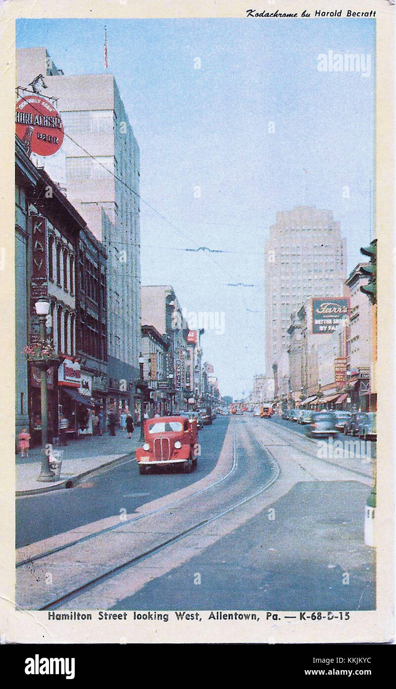 This historical photograph shows a view of Hamilton Street looking ...