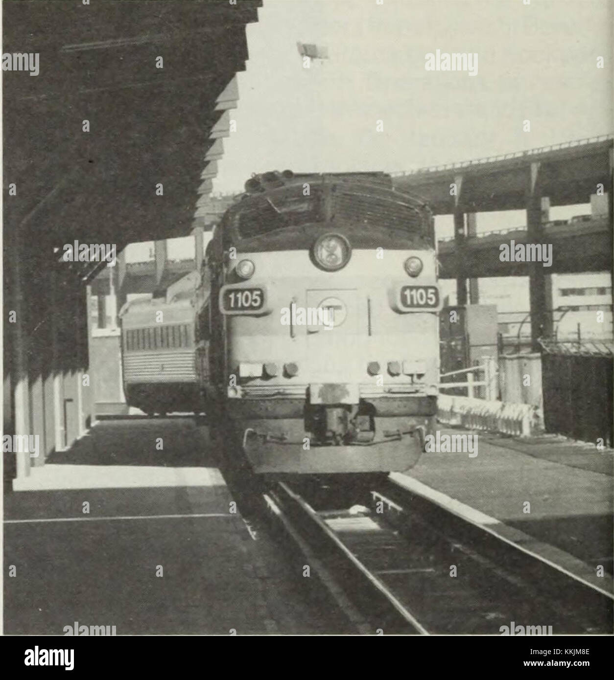 The MBTA 1105, captured at North Station in 1984, represents a key ...