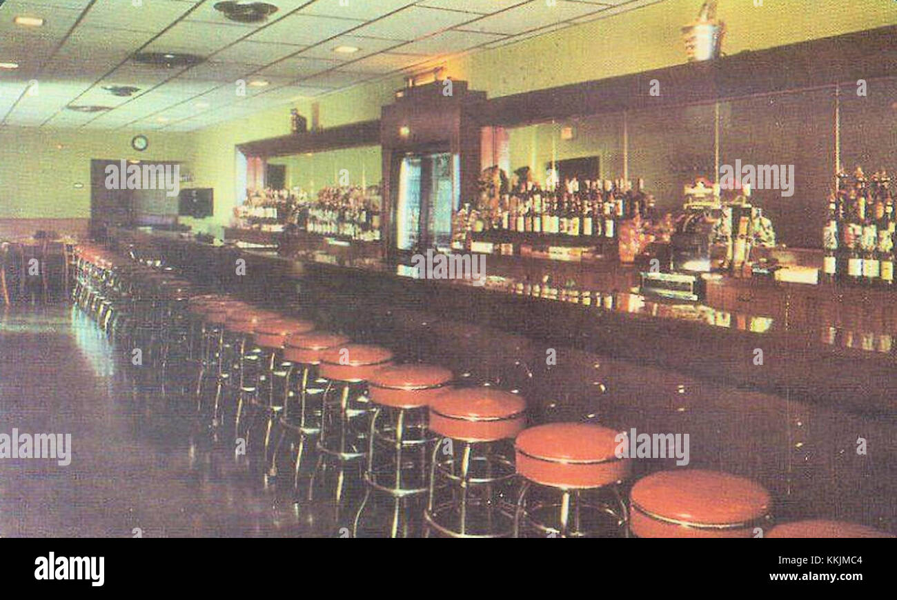 The 1955 interior of the Brass Rail Restaurant reflects mid-century ...