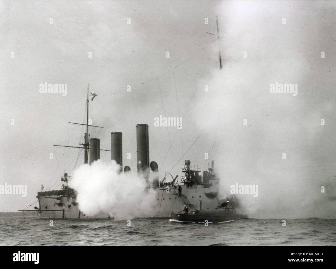 The Cruiser Aurora, a Russian warship, is seen here in Reval (modern ...