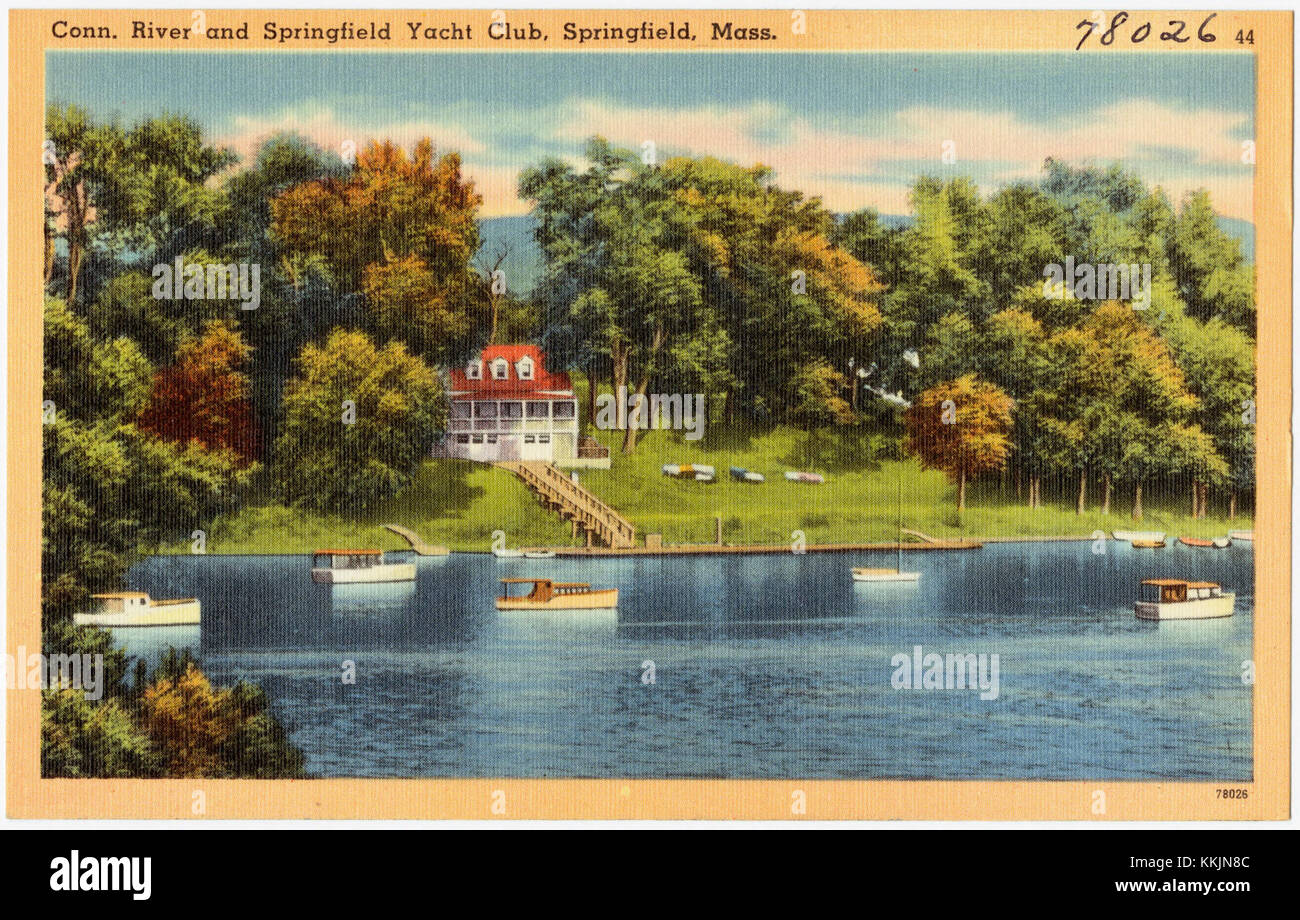 This image depicts the Connecticut River and the Springfield Yacht Club ...