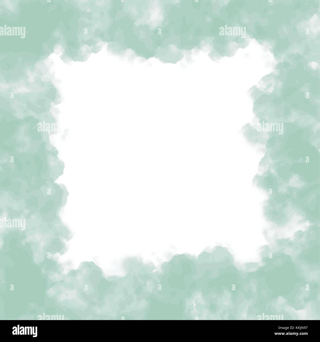 pastel green abstract watercolor cloud frame pattern with white center ...