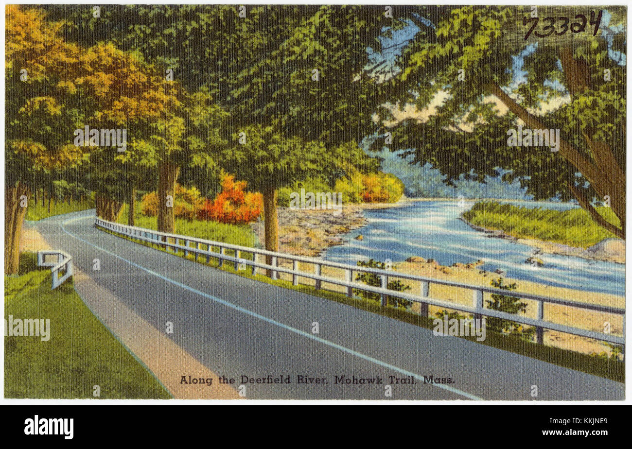 A scenic view along the Deerfield River in the Mohawk Trail area of ...